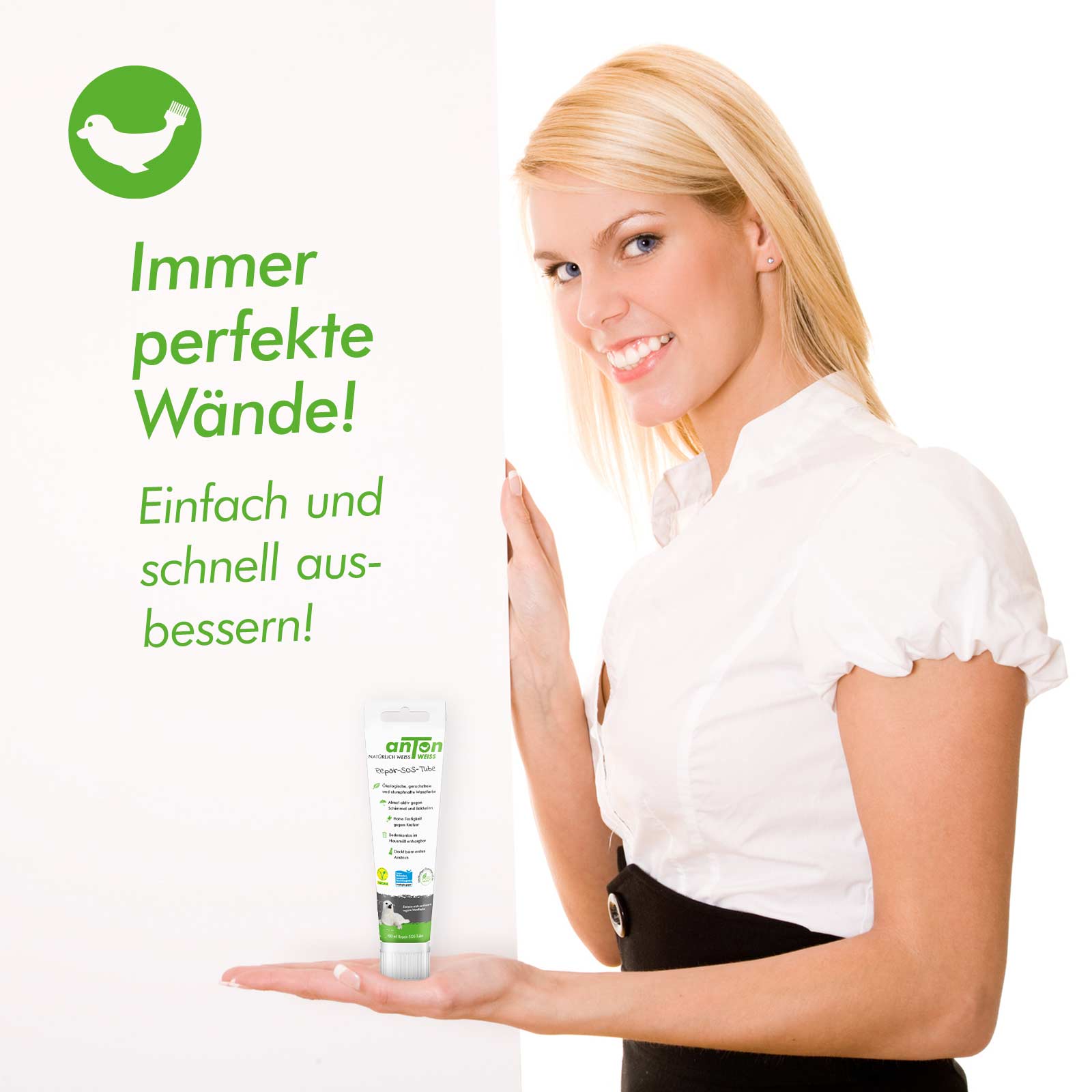 anTon WEISS Wandfarbe – ökologische, geruchsfreie, VOC-freie Silikatfa ...