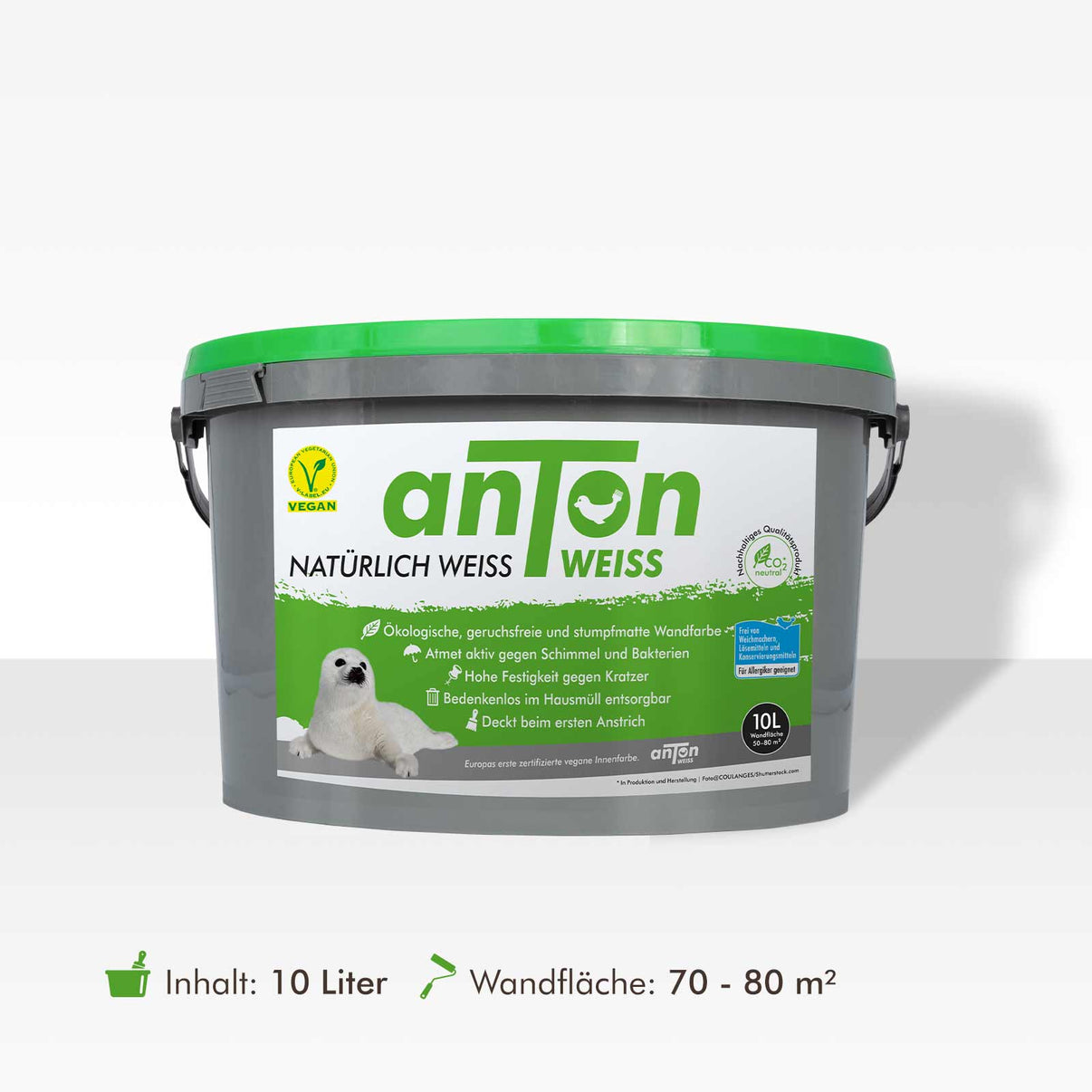 anTon WEISS Wandfarbe – ökologische, geruchsfreie, VOC-freie Silikatfa ...