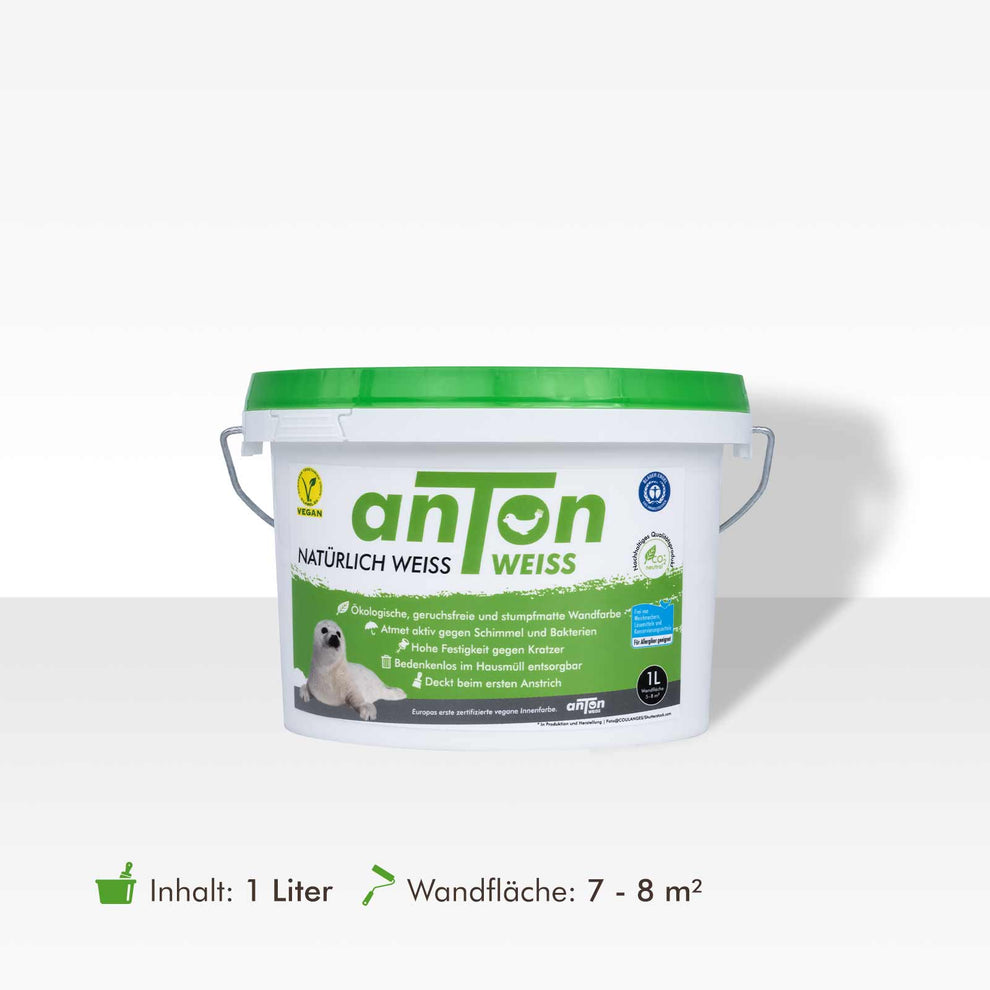 anTon WEISS Wandfarbe – ökologische, geruchsfreie, VOC-freie Silikatfa ...